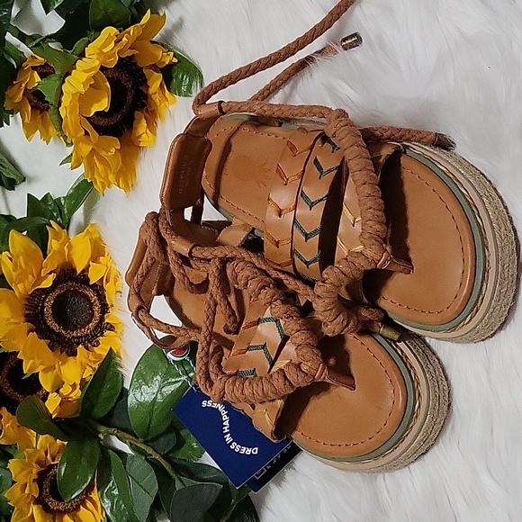FARM Rio | Shoes | Farm Rio Caramel Rope Tie Flatform Sandals | Poshmark